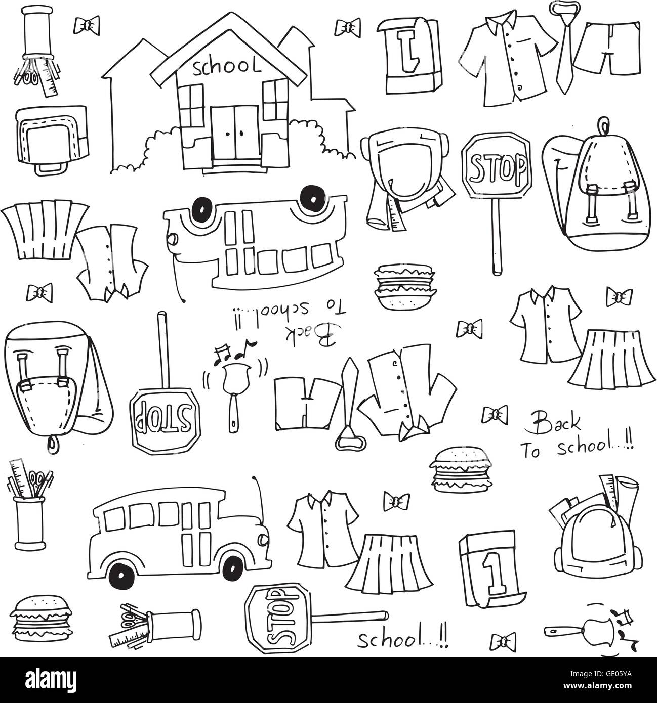 Doodle of collection school education Stock Vector Image & Art - Alamy