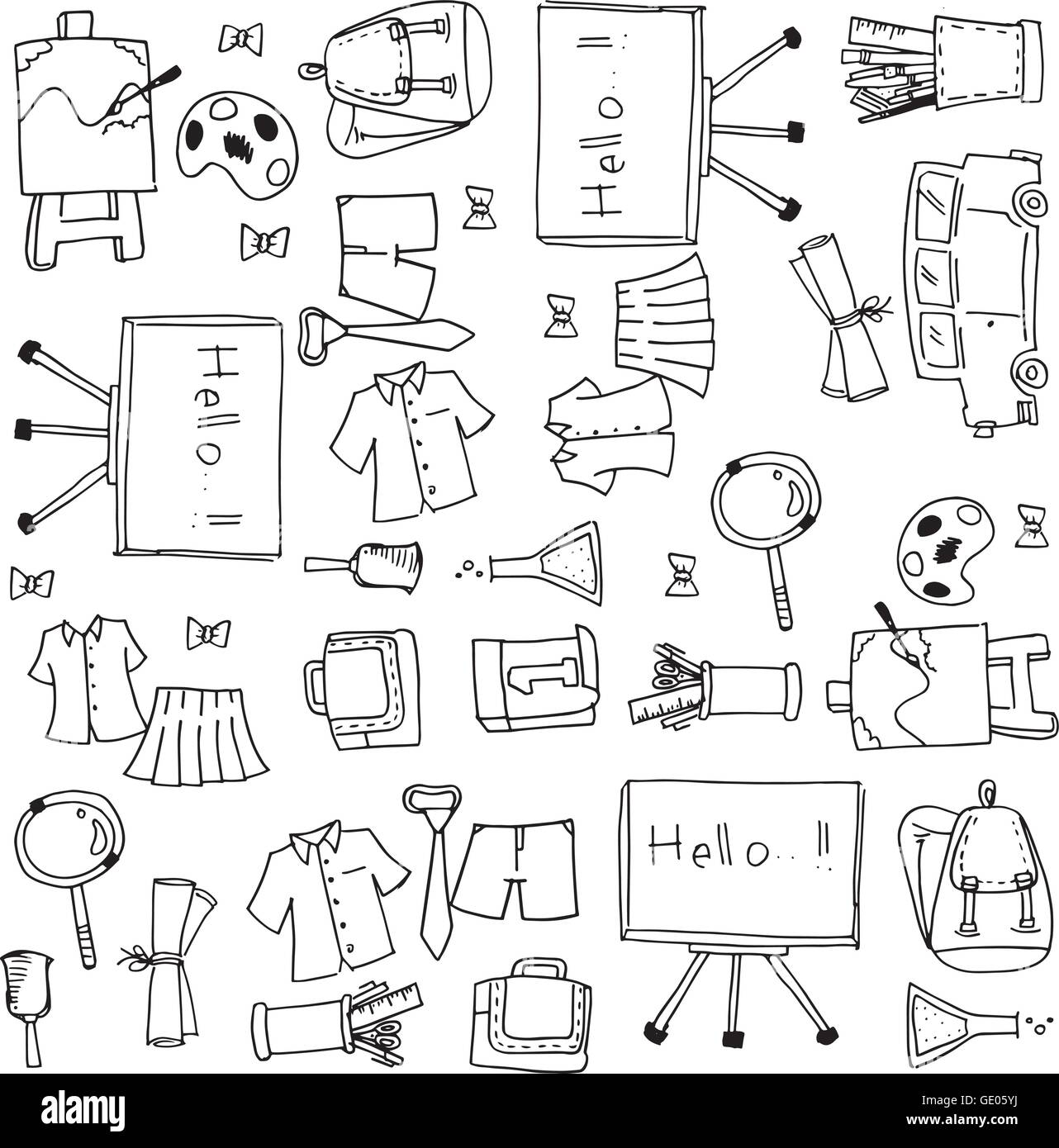 Hand draw school element doodles High Resolution Stock Photography and ... Hand draw school element doodles High Resolution Stock Photography and ...