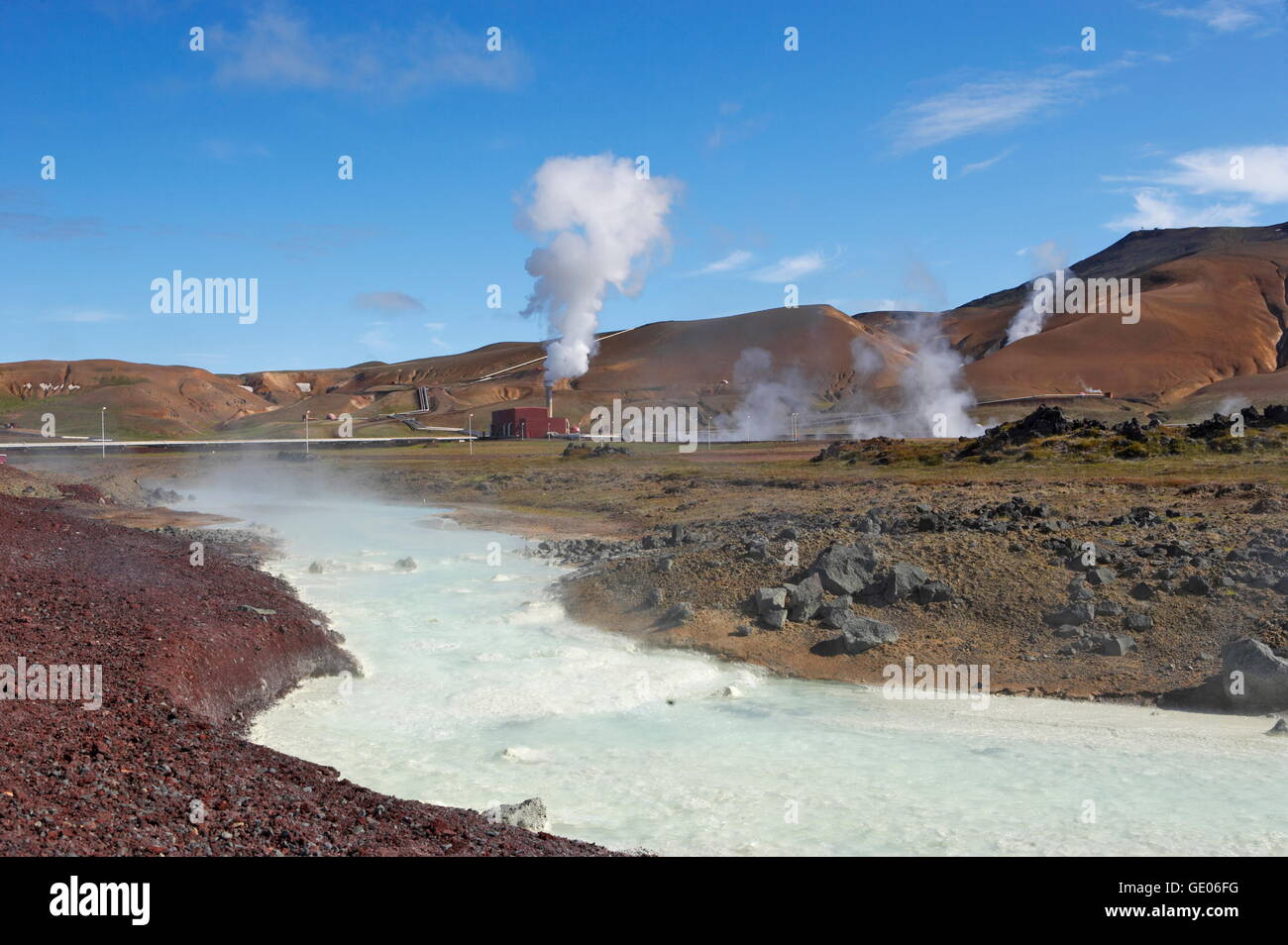 geography / travel, Iceland, Myvatn, Krafla geothermal power plant ...