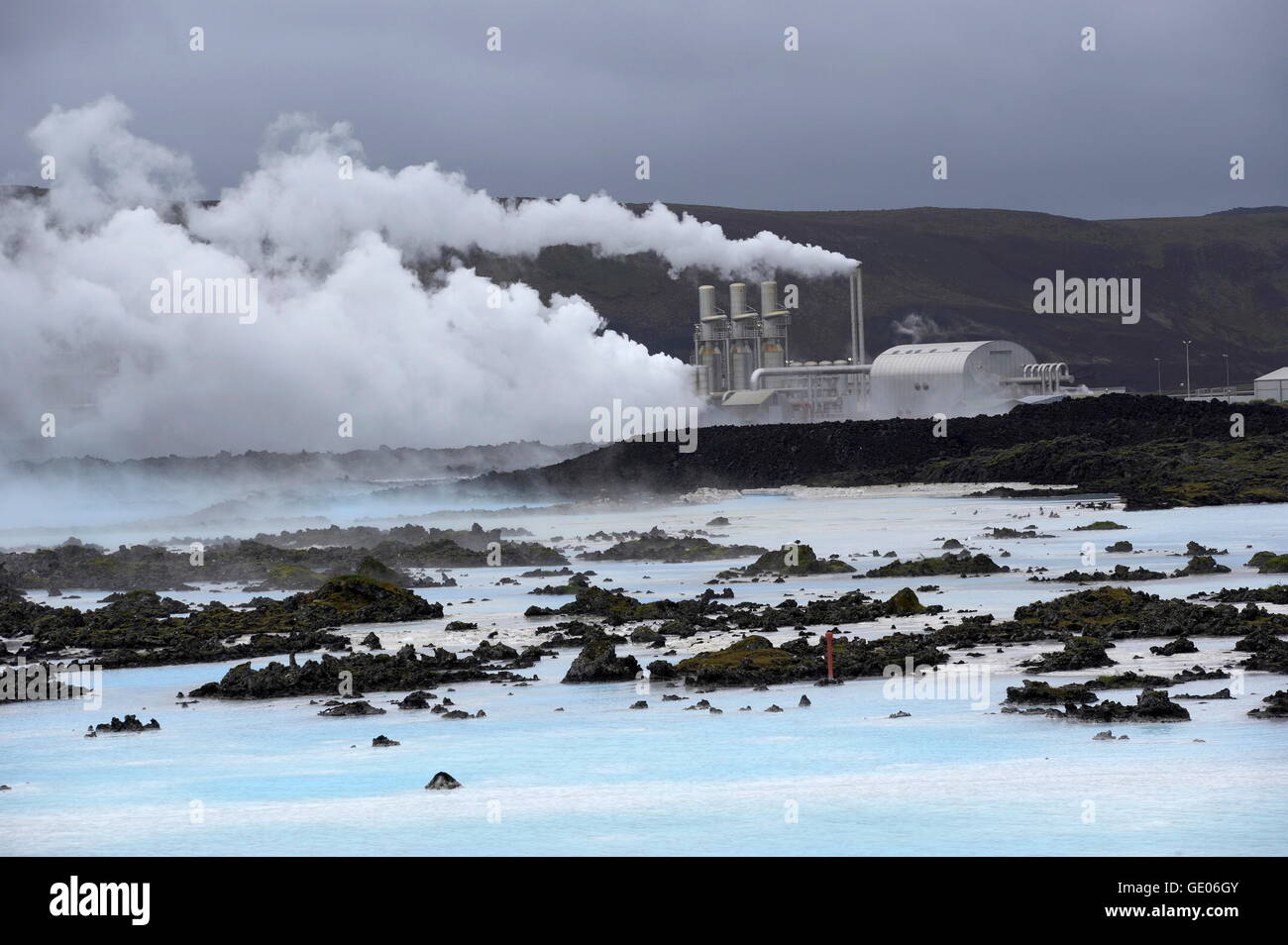 geography / travel, Iceland, Blue lagoon bath and geothermal power ...