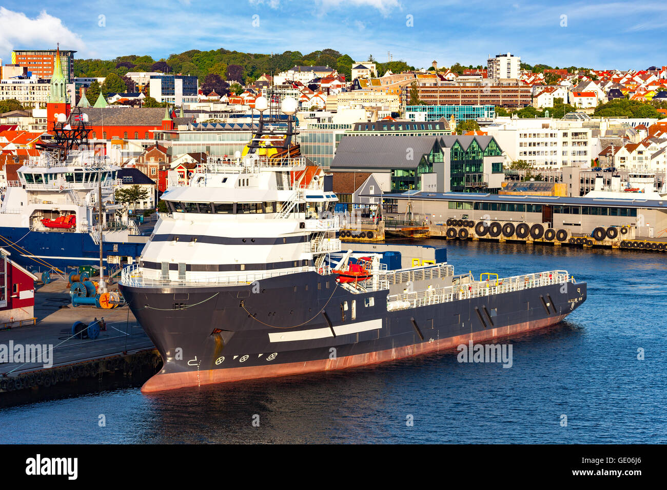 Wharf in Port of Stavanger at Norway Stock Photo - Alamy