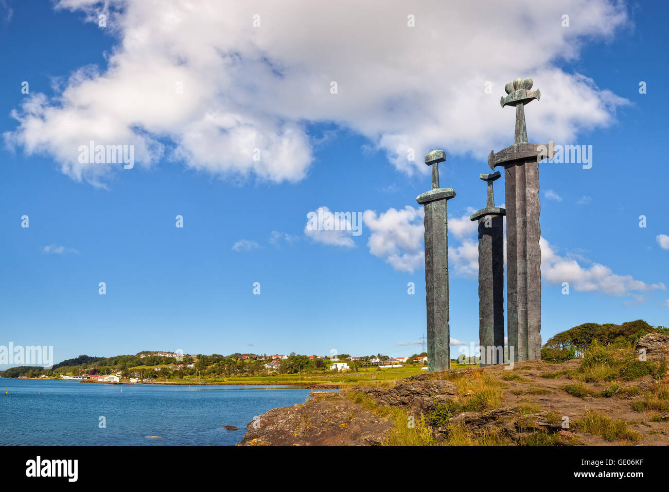 The three swords monument at hafrsfjord High Resolution Stock ...