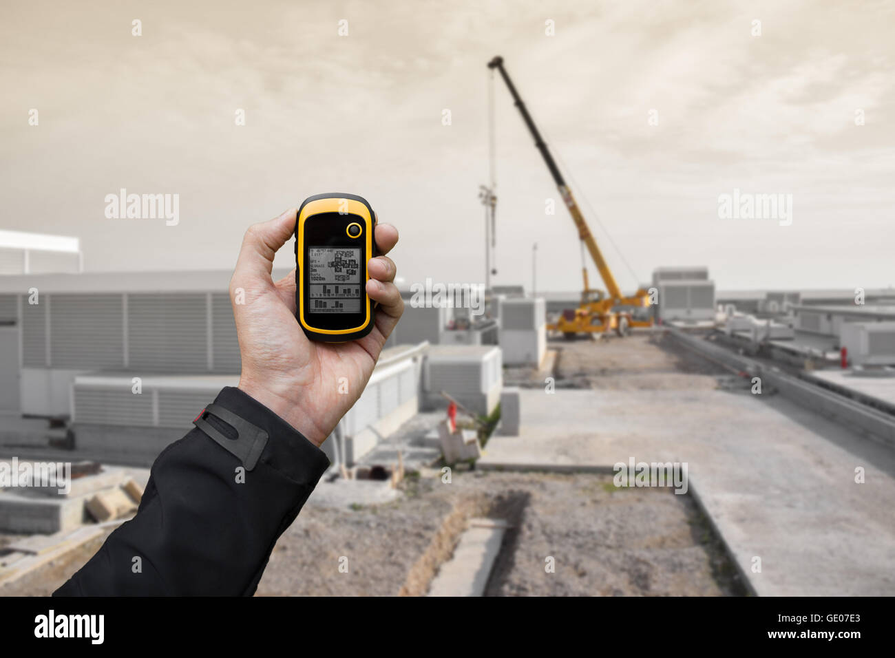 finding the right position inside a construction site via gps ( blurred ...