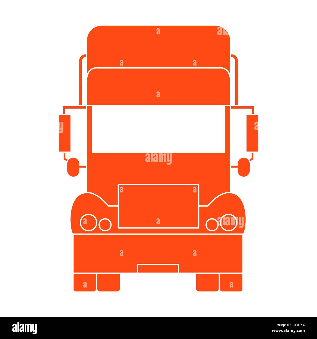 Stylized icon of the truck front on a white background Stock Vector ...