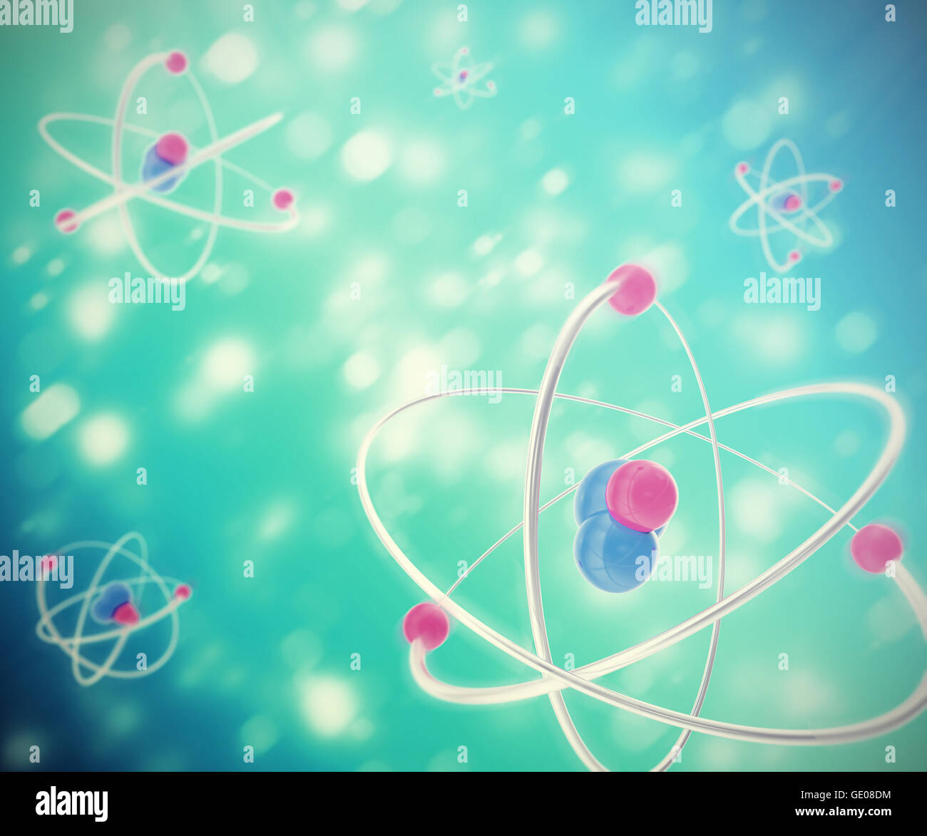 Abstract background of moving atoms Stock Photo - Alamy