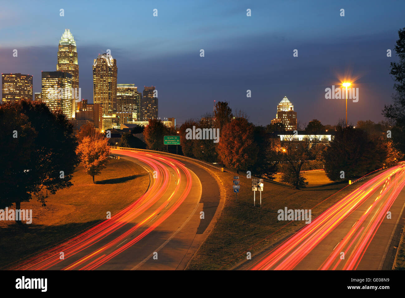 geography / travel, USA, North Carolina, Charlotte, city view with ...