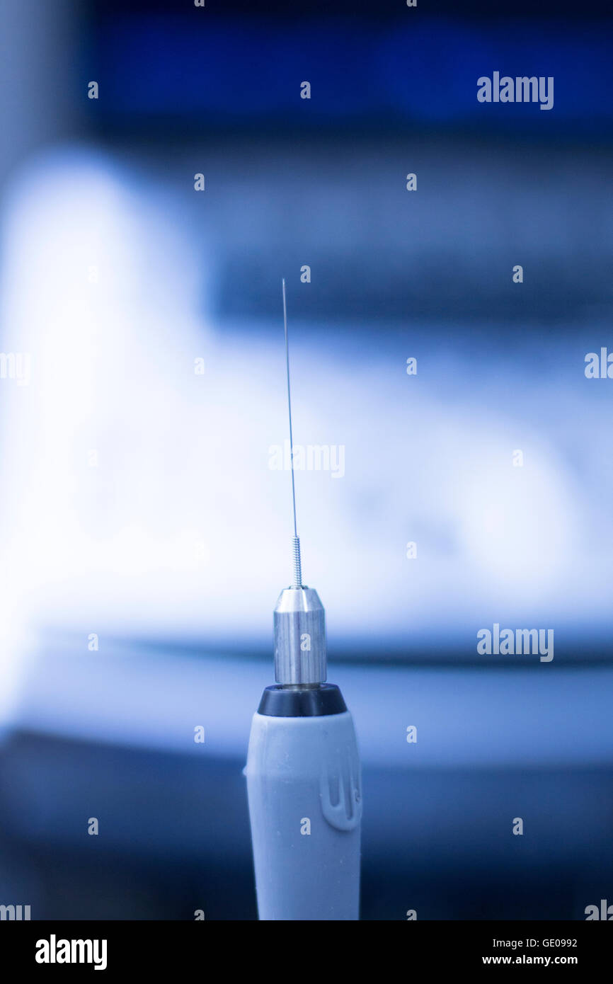 Electroacupunture dry needling needle connecting machine to needles ...