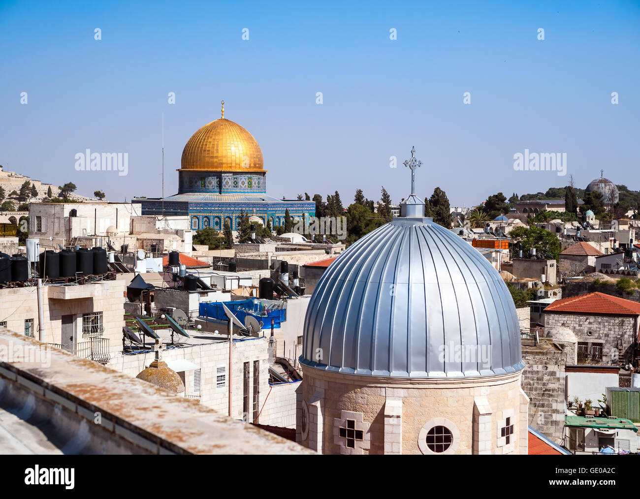 View on the landmarks of Jerusalem Old City Stock Photo - Alamy