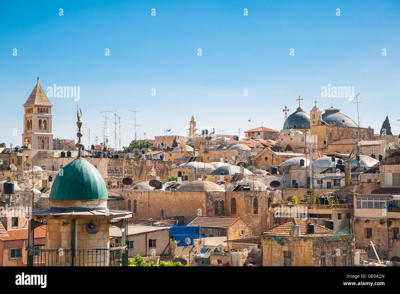 View on the landmarks of Jerusalem Old City Stock Photo - Alamy