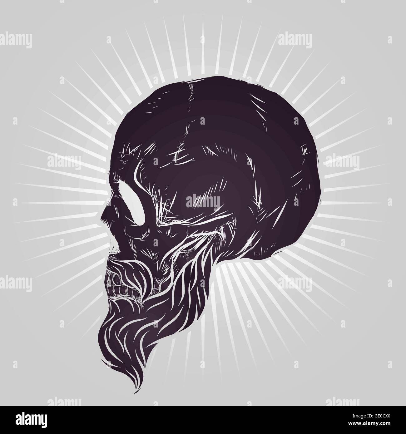 Bearded skull vector hi-res stock photography and images - Alamy