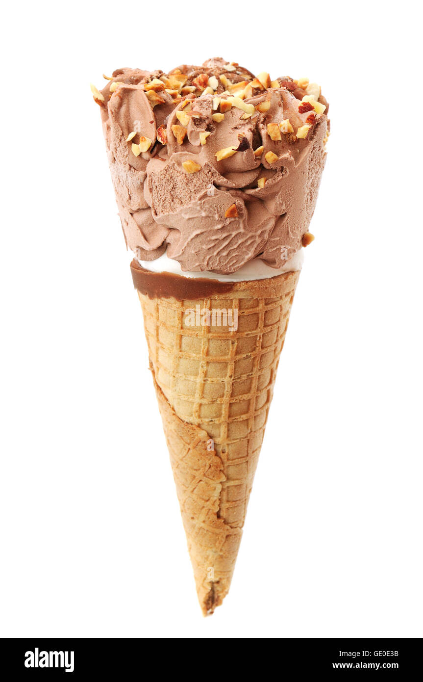 Ice cream cone isolated on white background Stock Photo - Alamy