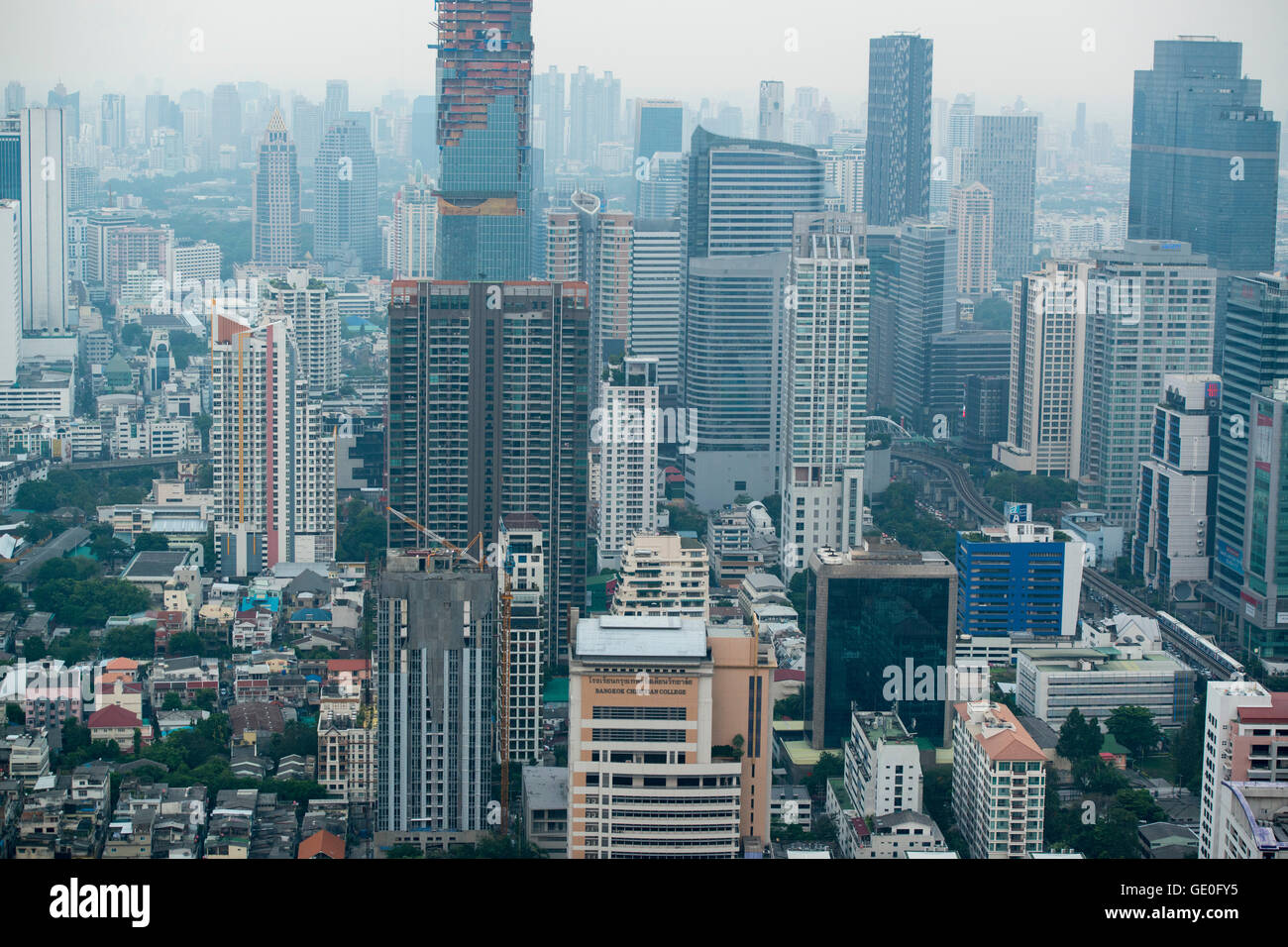 The Skyline view from the Sky Bar at the Riverside Aerea in the city of ...