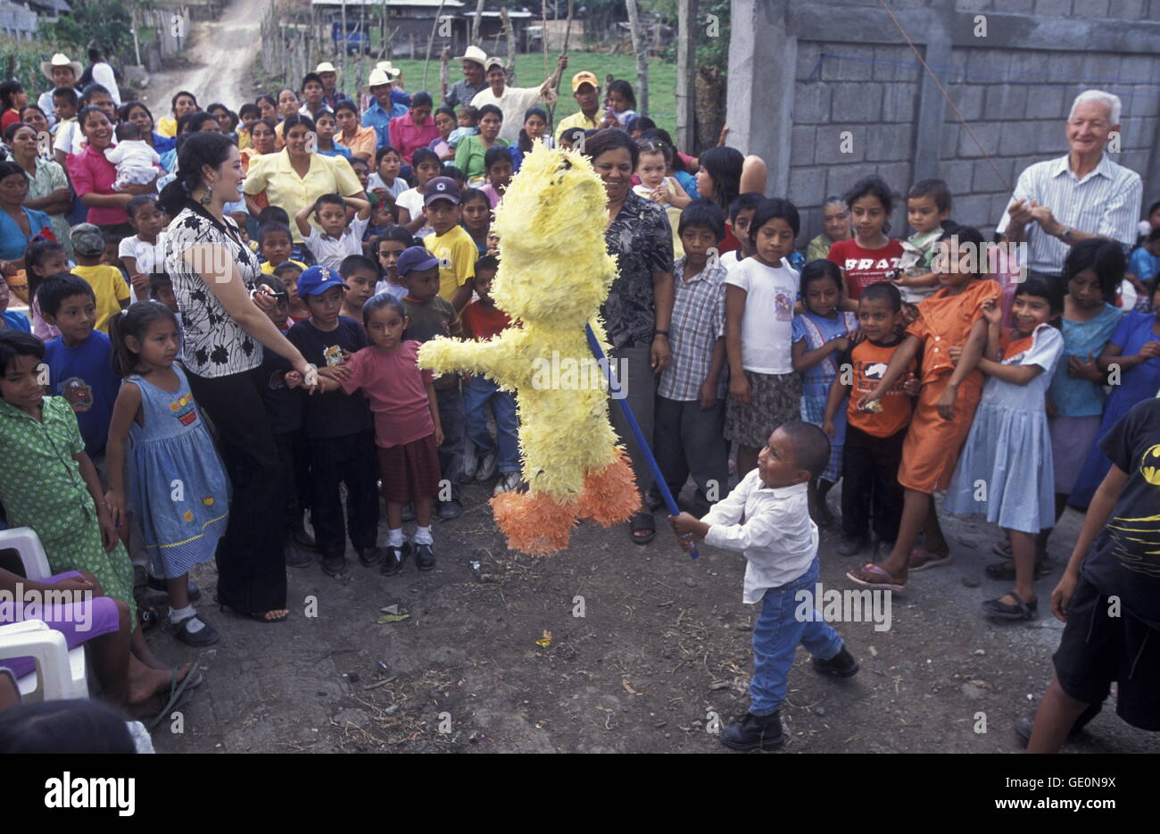 a christmas party in the old town of the city Copan in Honduras in ...