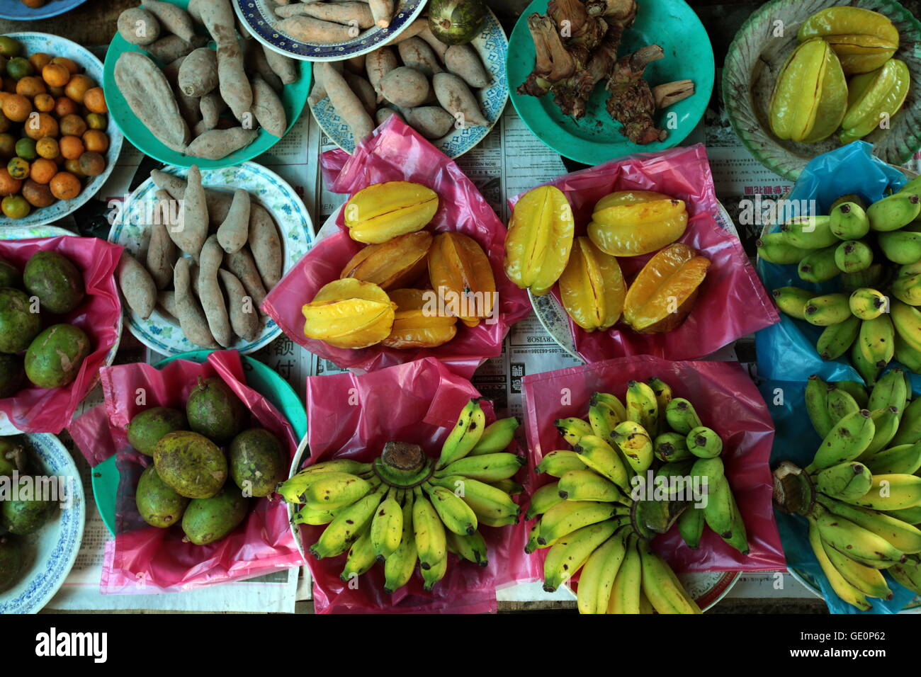 fruits and fegetable at the market in the city of Bandar seri Begawan ...