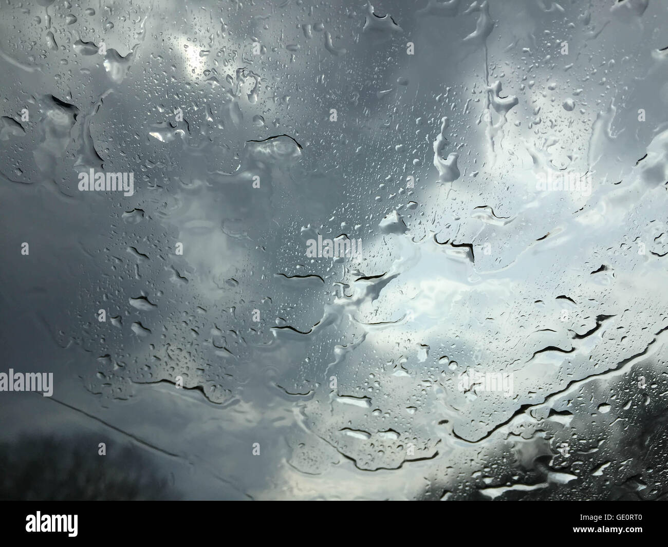 rain water on windshield of car Stock Photo - Alamy