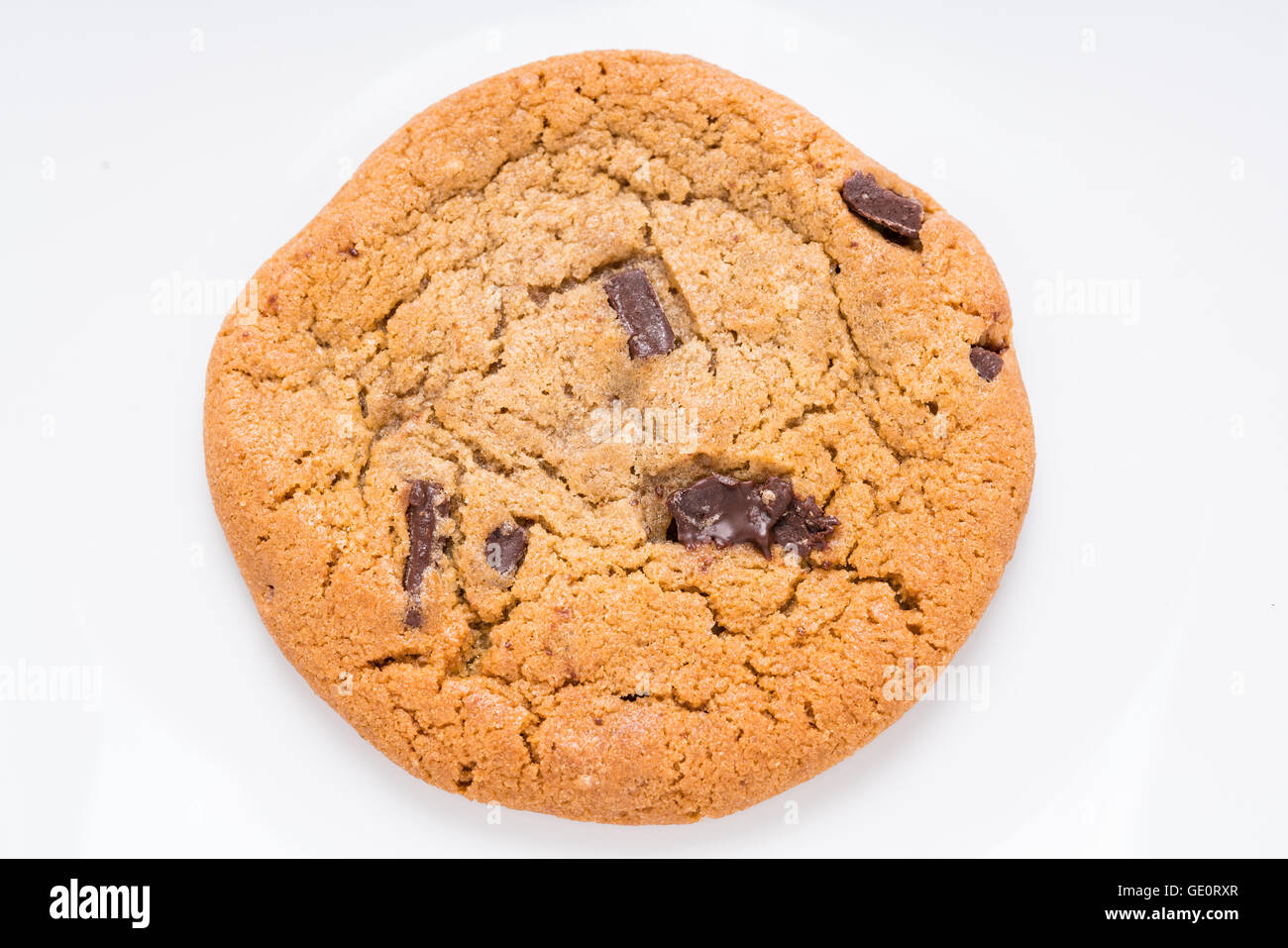 Tasty chocolate chip cookie on a white background Stock Photo - Alamy