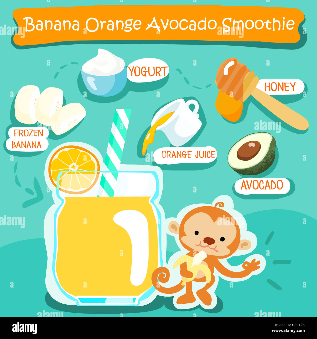Healthy avocado smoothie cartoon hi-res stock photography and images ...