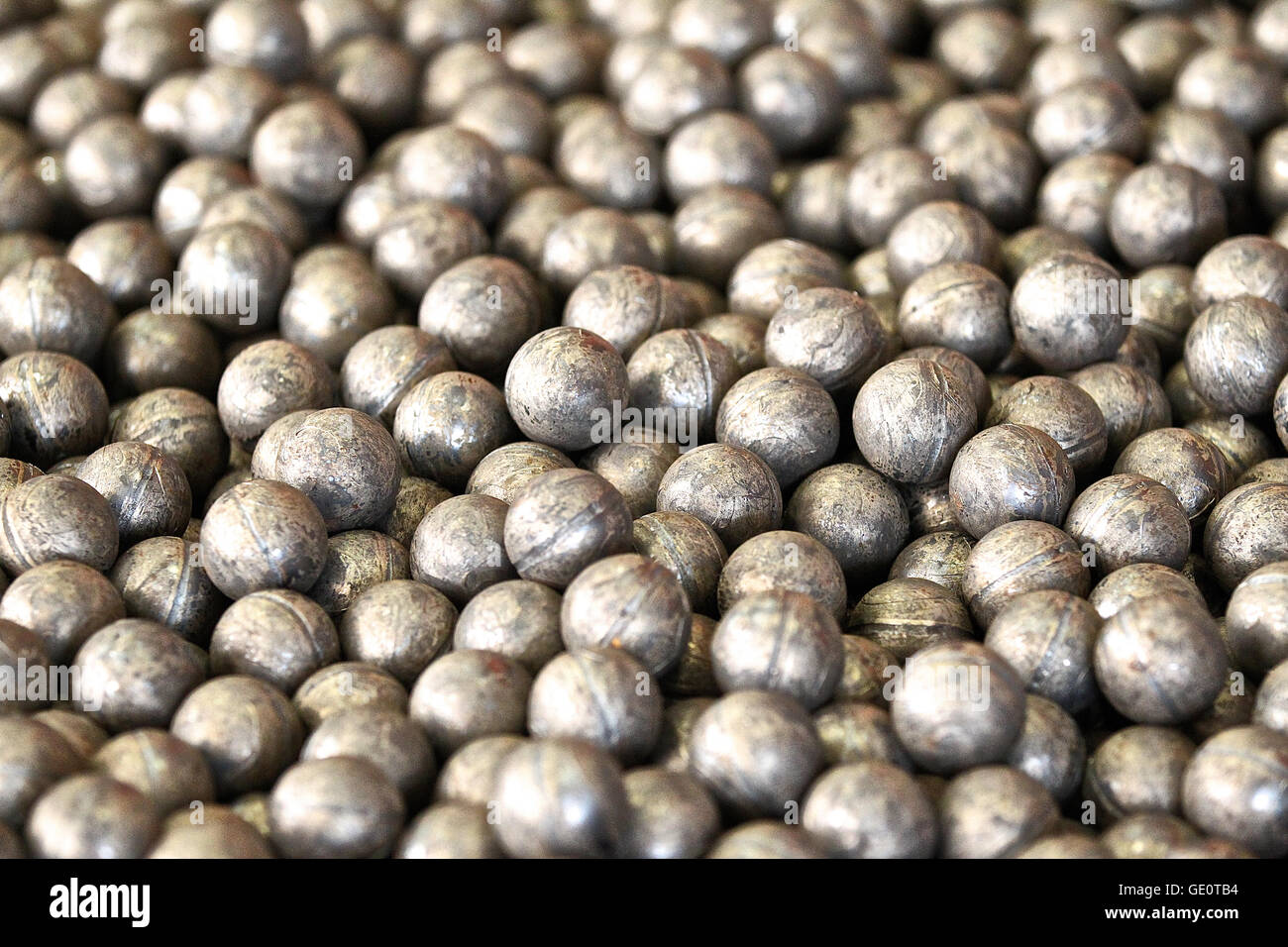 grinding balls for the mining processing industry Stock Photo - Alamy
