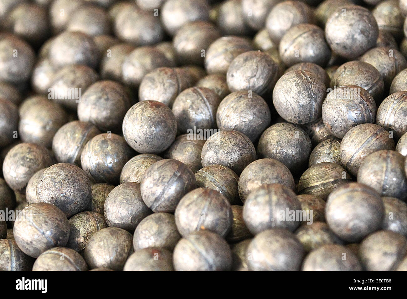 grinding balls for the mining processing industry Stock Photo - Alamy