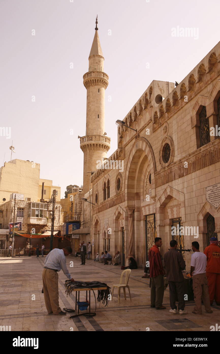 the King Hussein Mosque in the City Amman in Jordan in the middle east ...