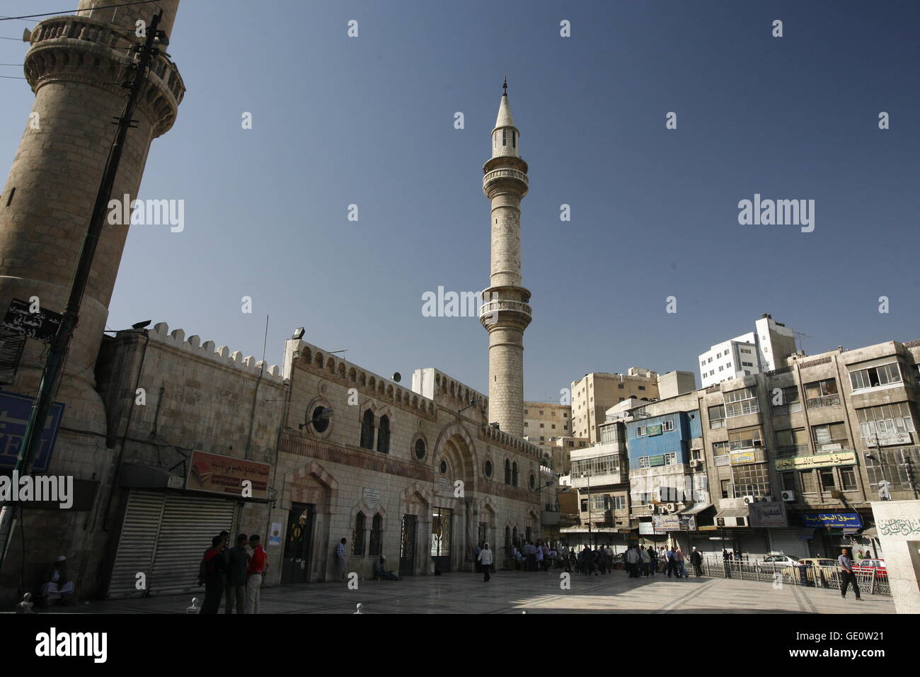 the King Hussein Mosque in the City Amman in Jordan in the middle east ...