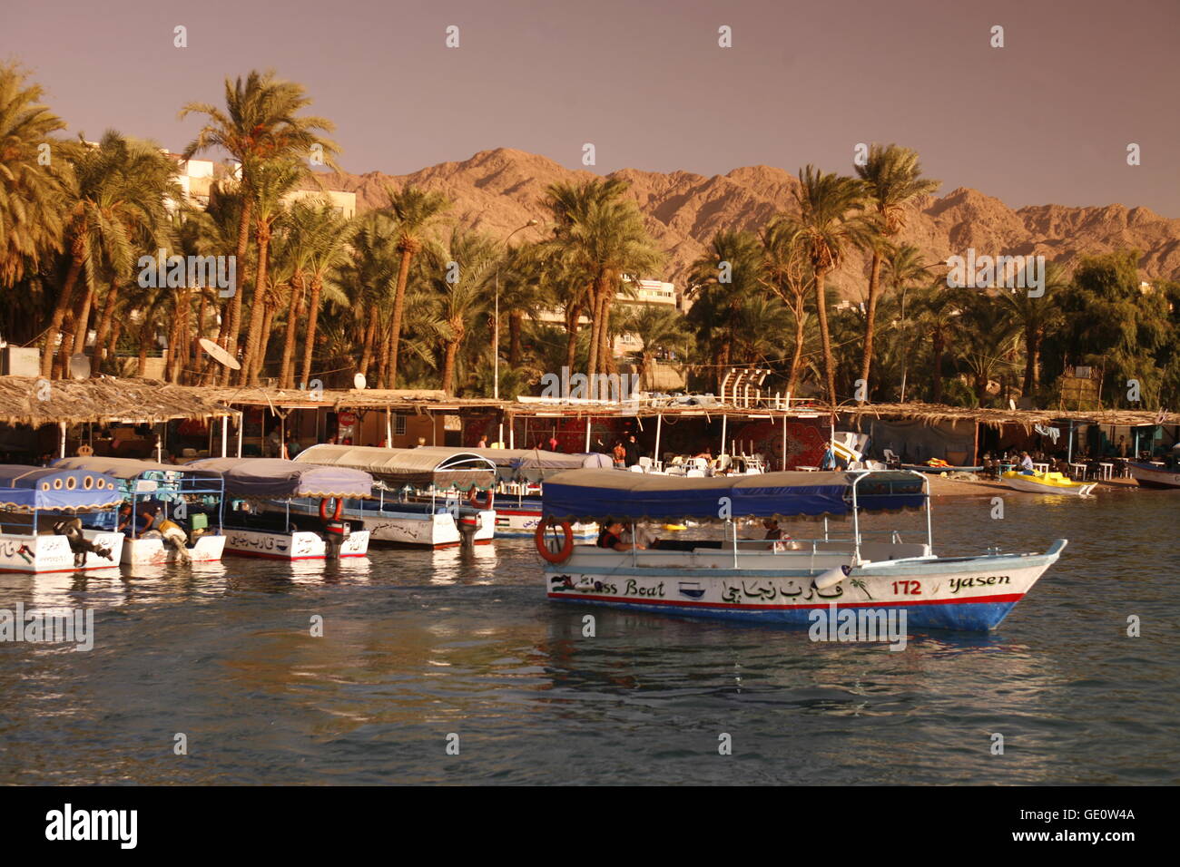 the Landscape allround the city of Aqaba on the red sea in Jordan in ...