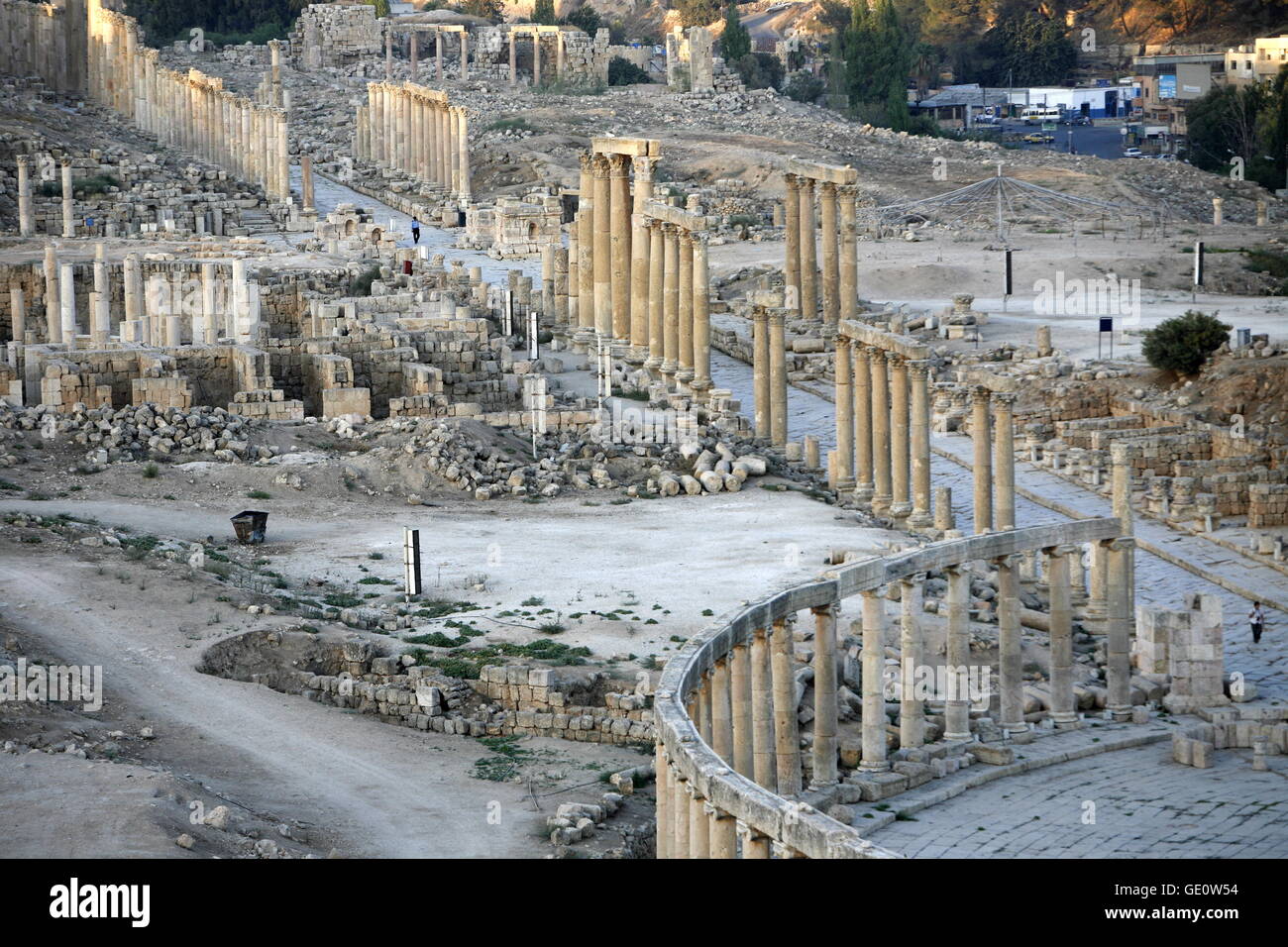 the Roman Ruins of Jerash in the north of Amann in Jordan in the middle ...