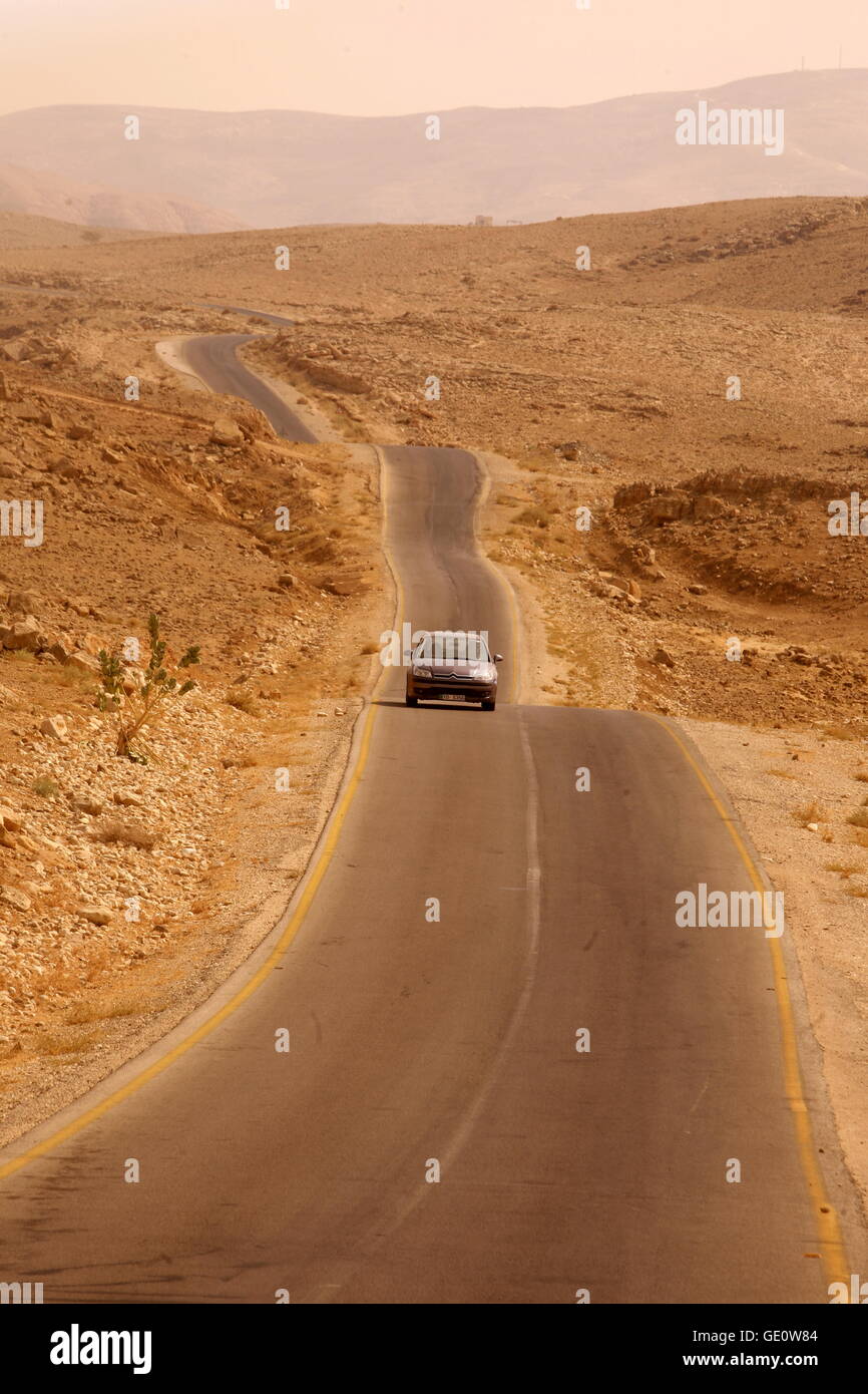 the road and Landscape on the way tu the Moses Church on the Mount Nebo ...