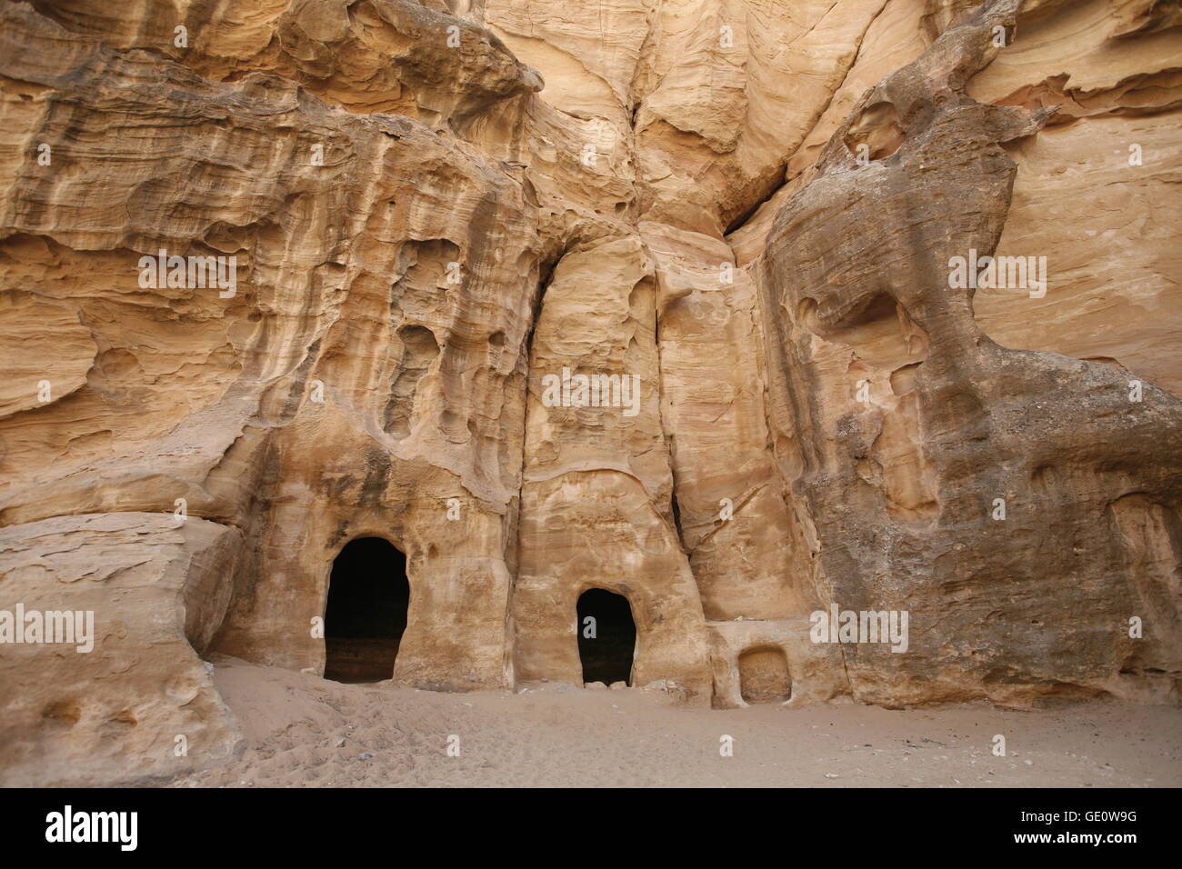 The Treasury of the little Petra in the Temple city of Petra in Jordan ...