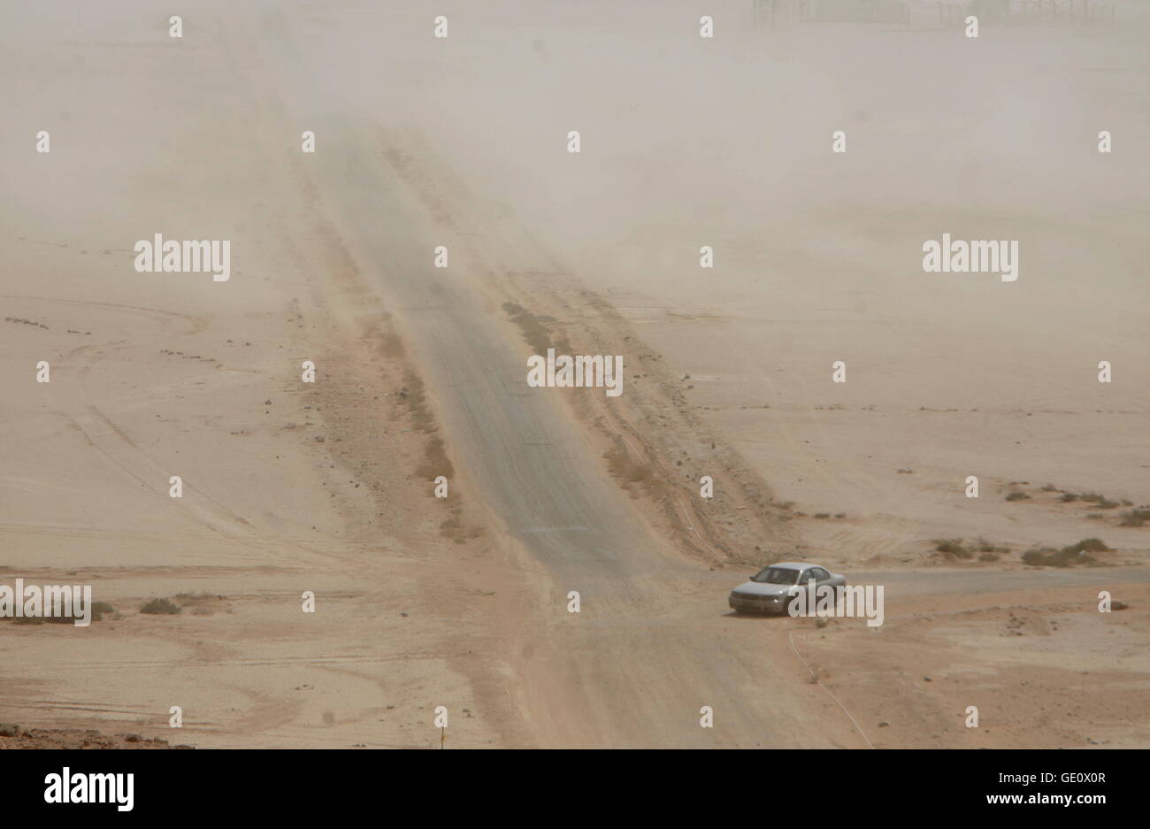 a Sandstorm in the Landscape of the Wadi Rum Desert in Jordan in the ...