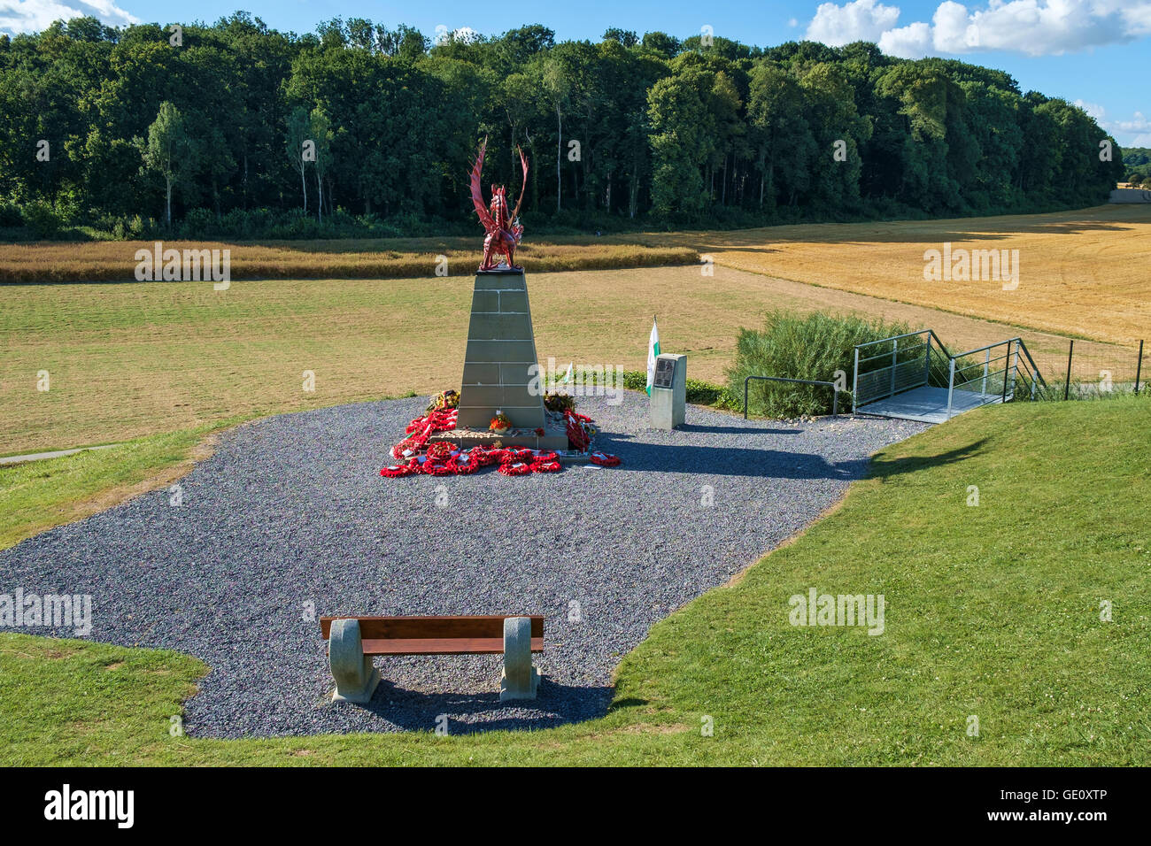 This Weish dragon memorial overlooks the area where the 38th (Welsh ...