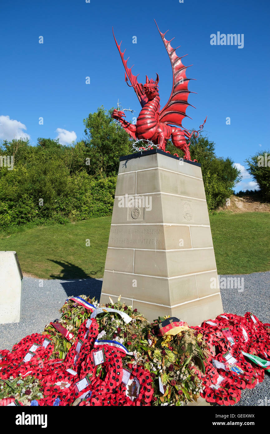 This Weish dragon memorial overlooks the area where the 38th (Welsh ...