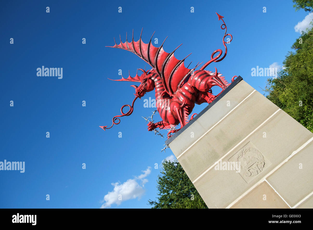 This Weish dragon memorial overlooks the area where the 38th (Welsh ...