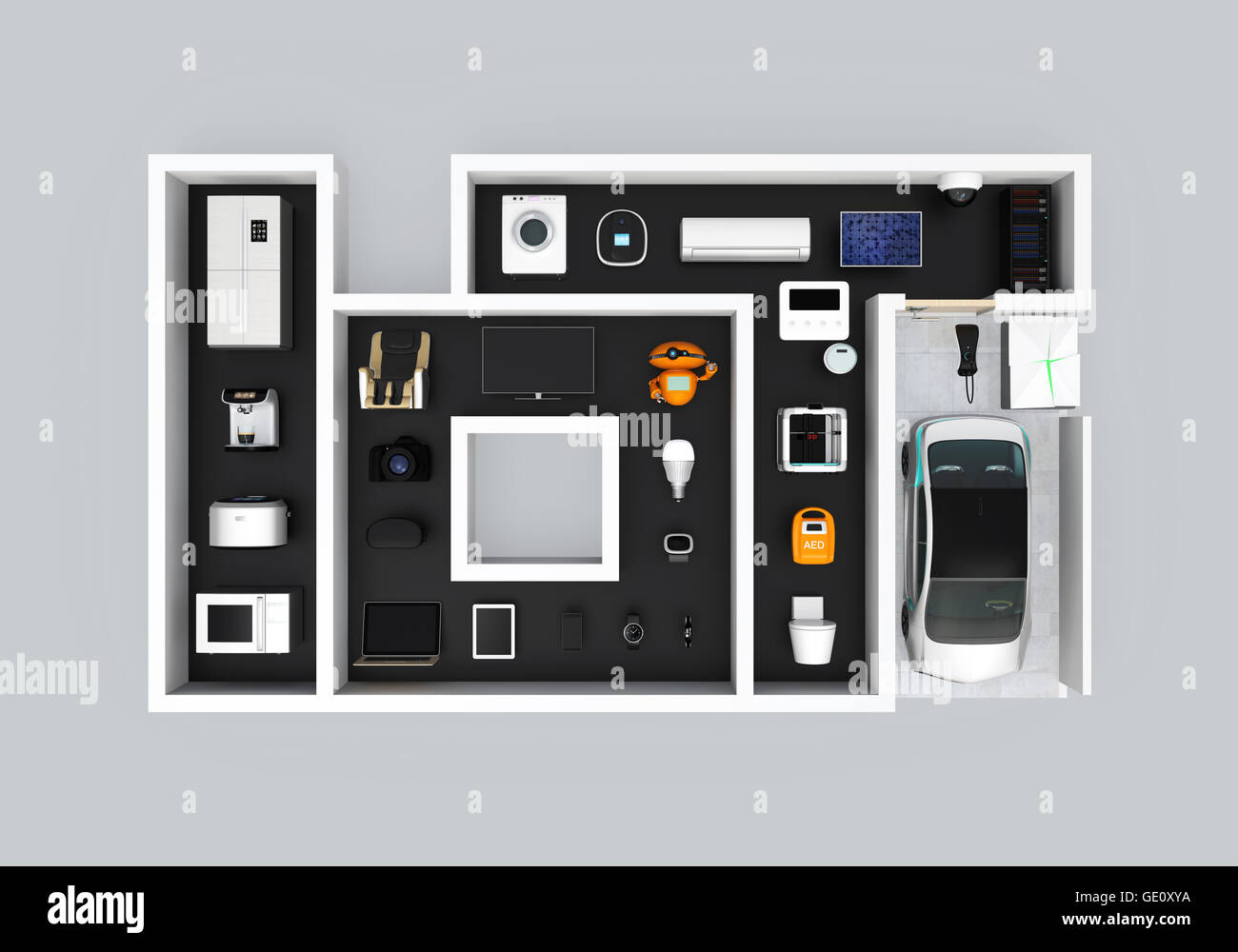 Smart appliances in layout as 'IoT'. Internet of Things concept for ...
