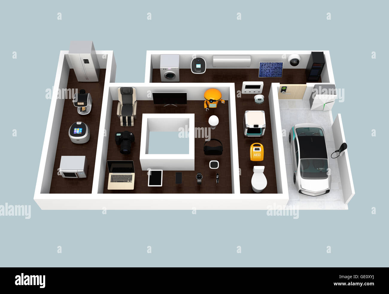 Smart appliances in layout as 'IoT'. Internet of Things concept for ...