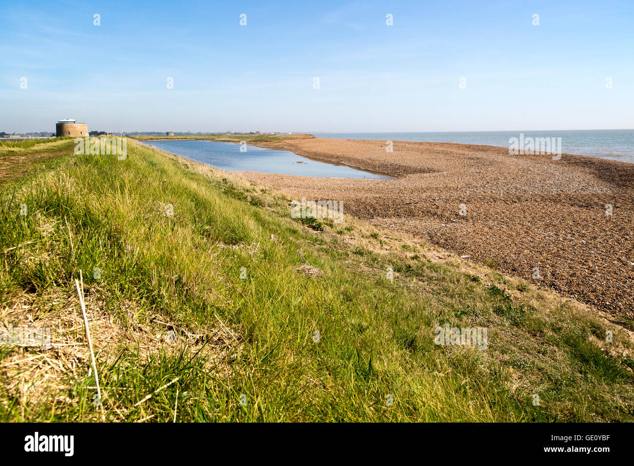 Lagoon Coastal landscape North Sea coast, Bawdsey, Suffolk, England, UK ...