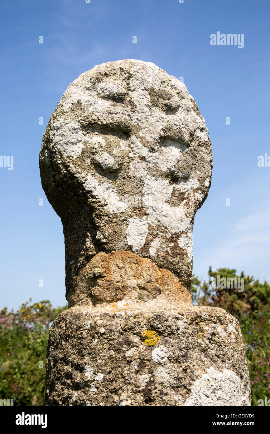 Ancient Celtic Christian stone cross, near St Buryan, Cornwall, England ...