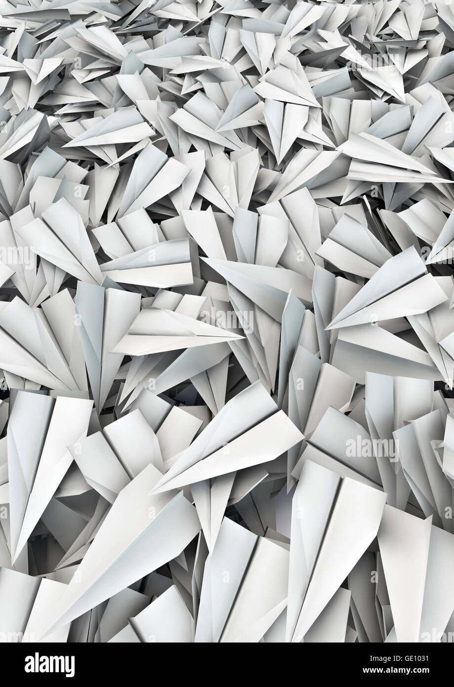 Paper planes background / 3D render of hundreds of paper planes filling ...