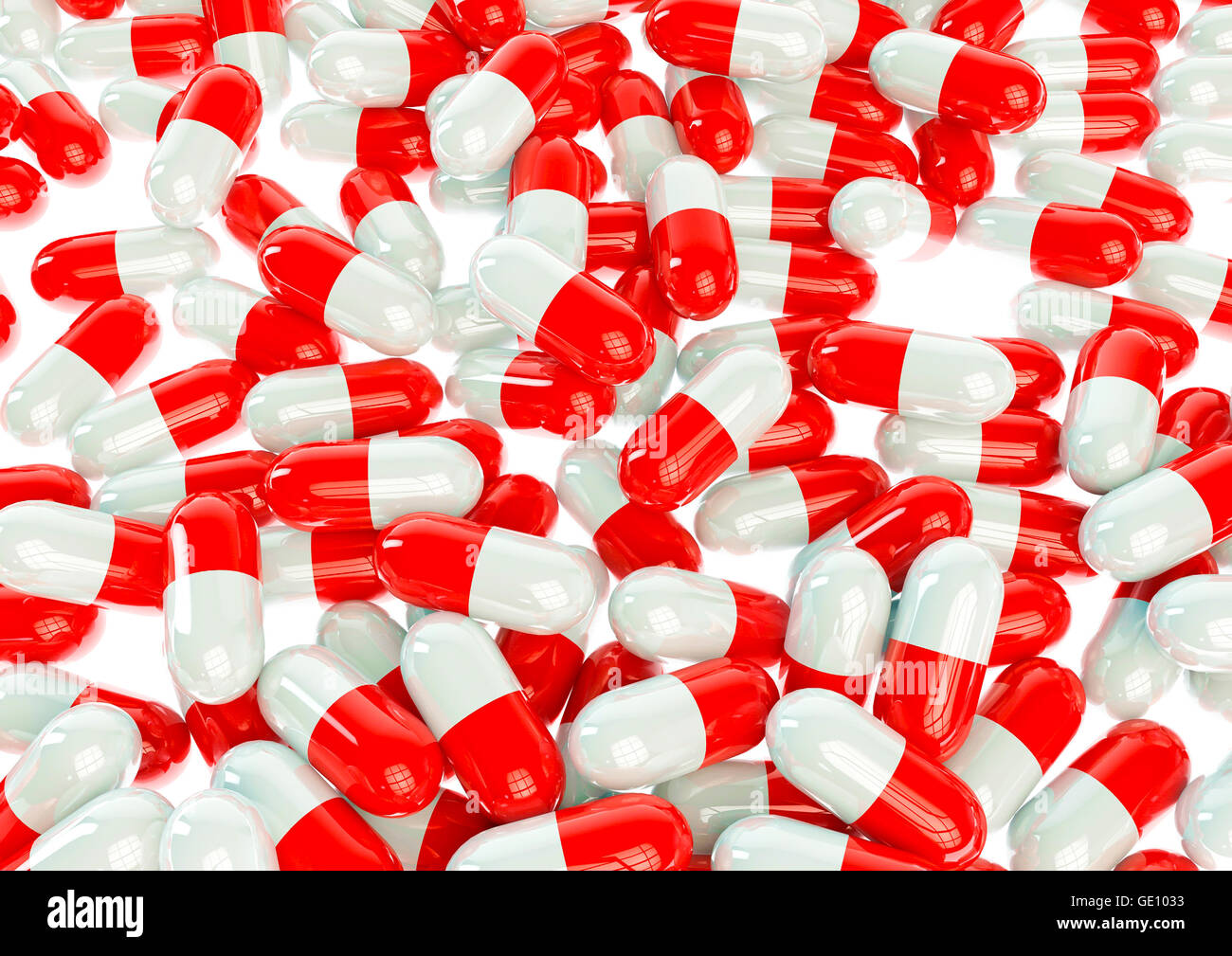 Pills background / 3D render of medical capsules Stock Photo - Alamy