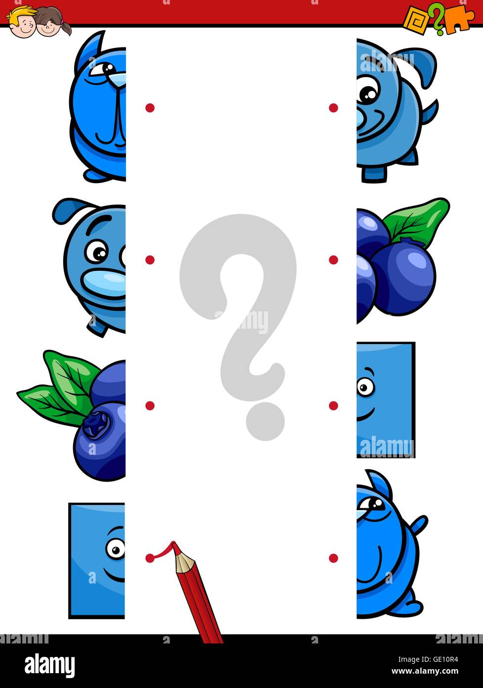 Cartoon illustration education element matching hi-res stock ...