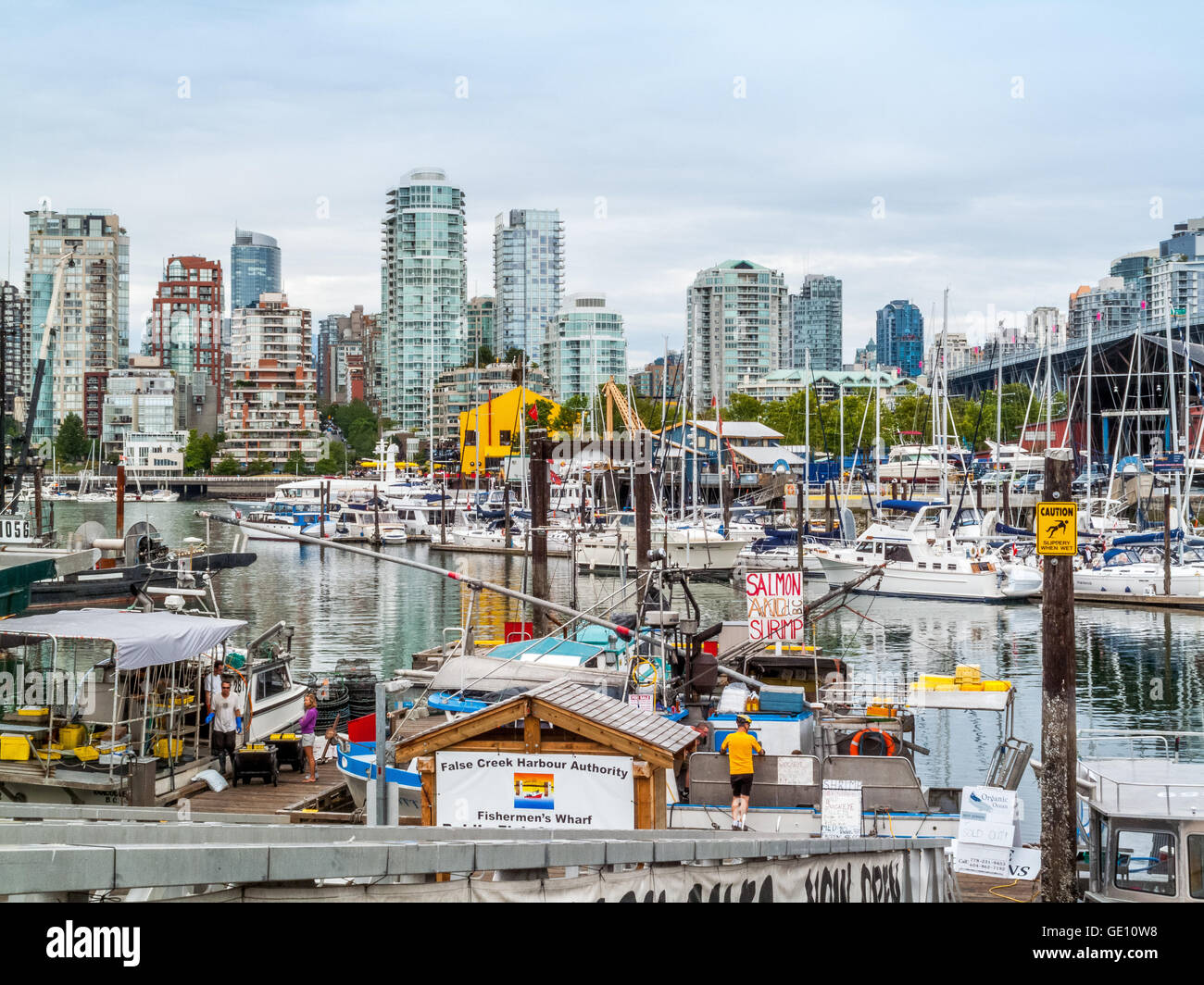 False Creek Harbour and view of downtown Vancouver's Yaletown skyline ...