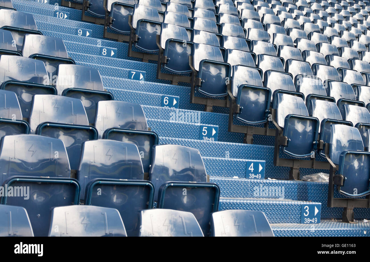 blue seat at football Stadium Stock Photo - Alamy