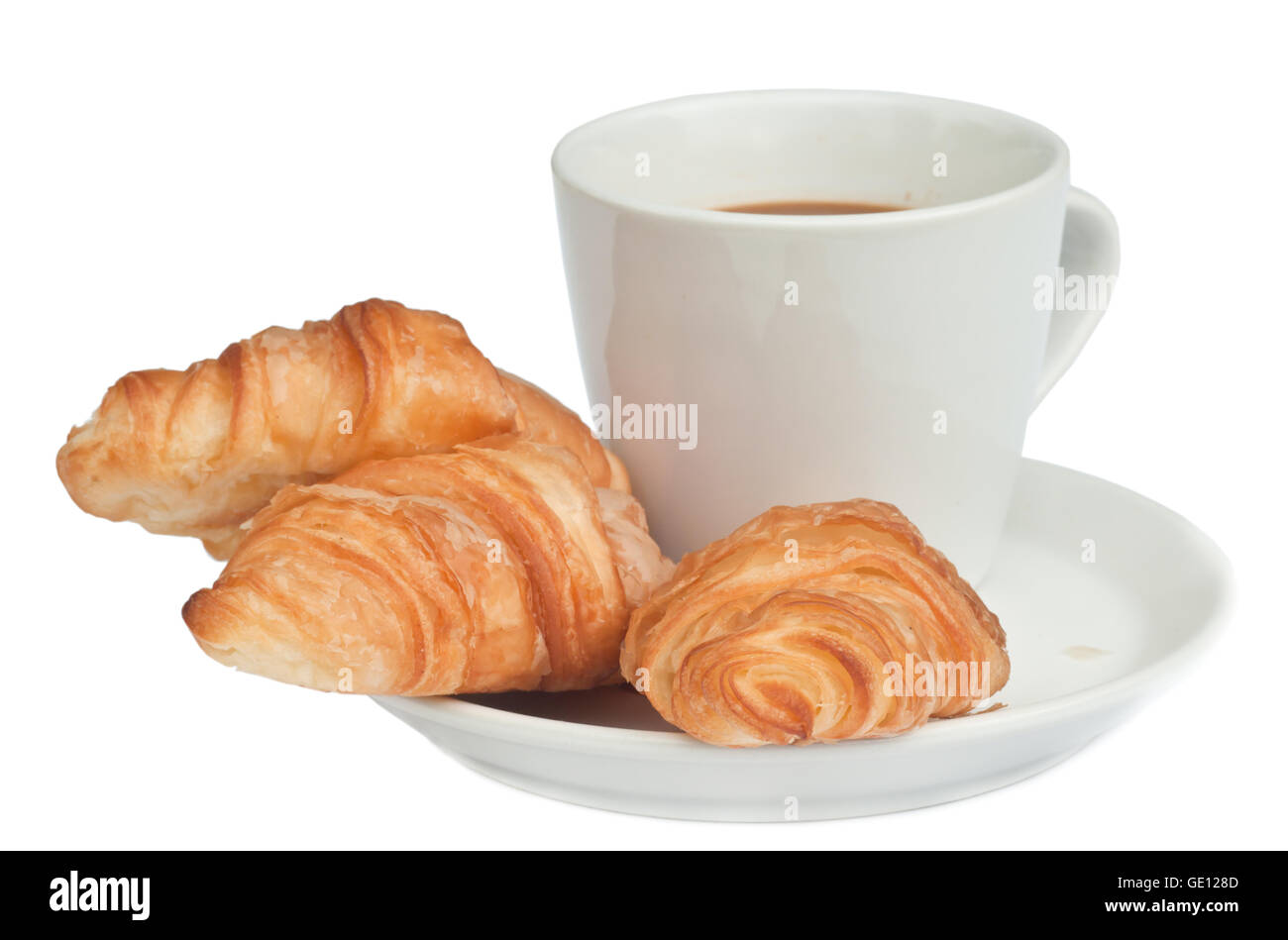 croissant with cup of coffee Stock Photo - Alamy
