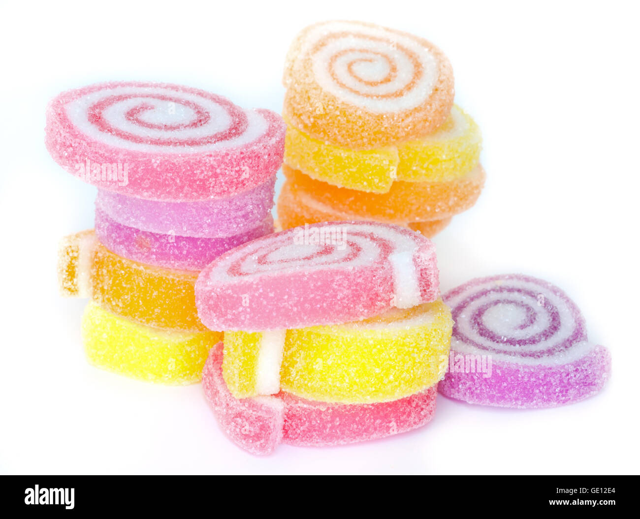 colorful sweet fruit candy isolated on white Stock Photo - Alamy