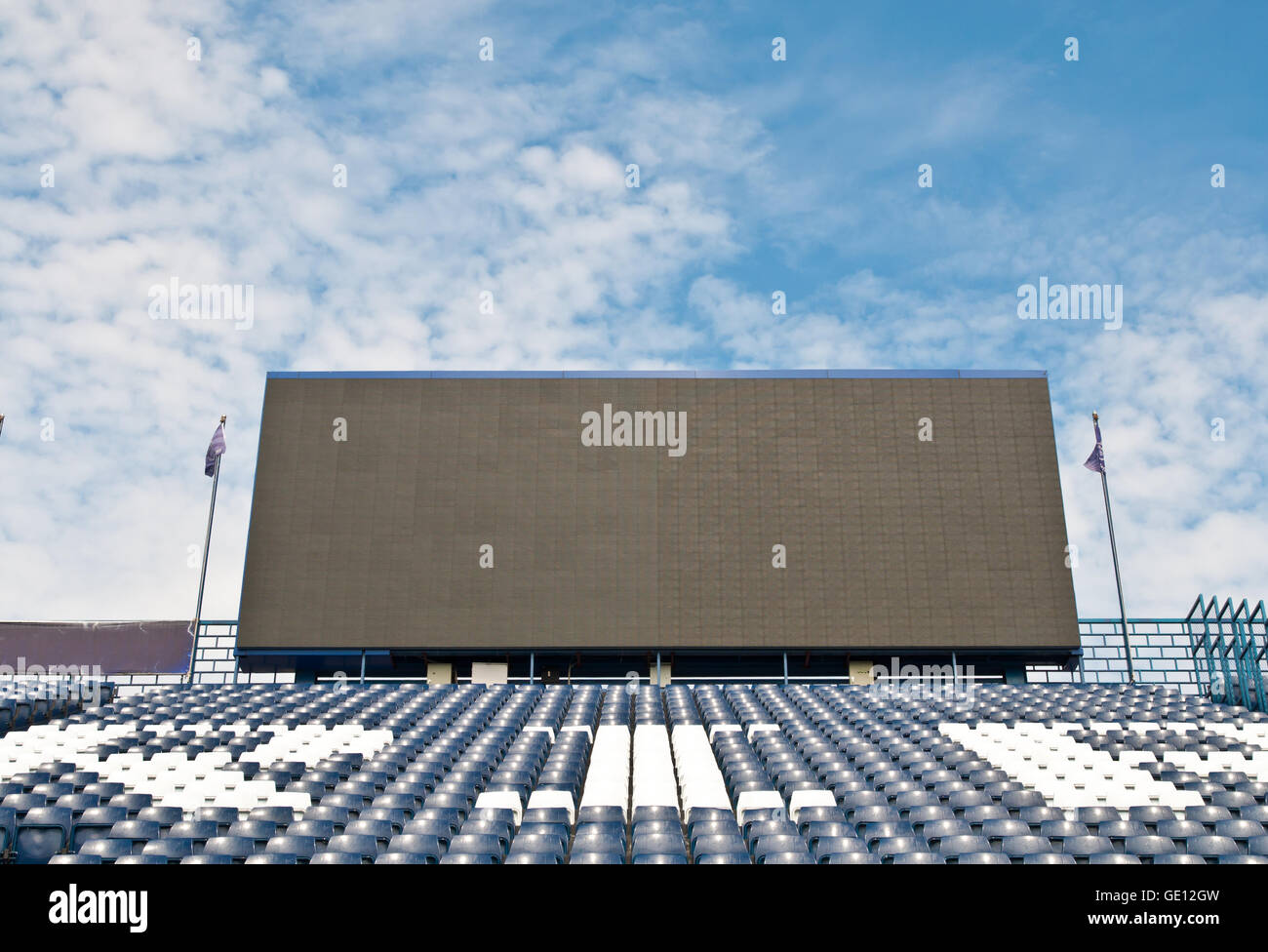 blue seat at football Stadium Stock Photo - Alamy
