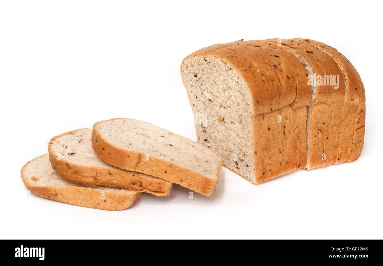 Homemade slided bread isolated on white background Stock Photo - Alamy