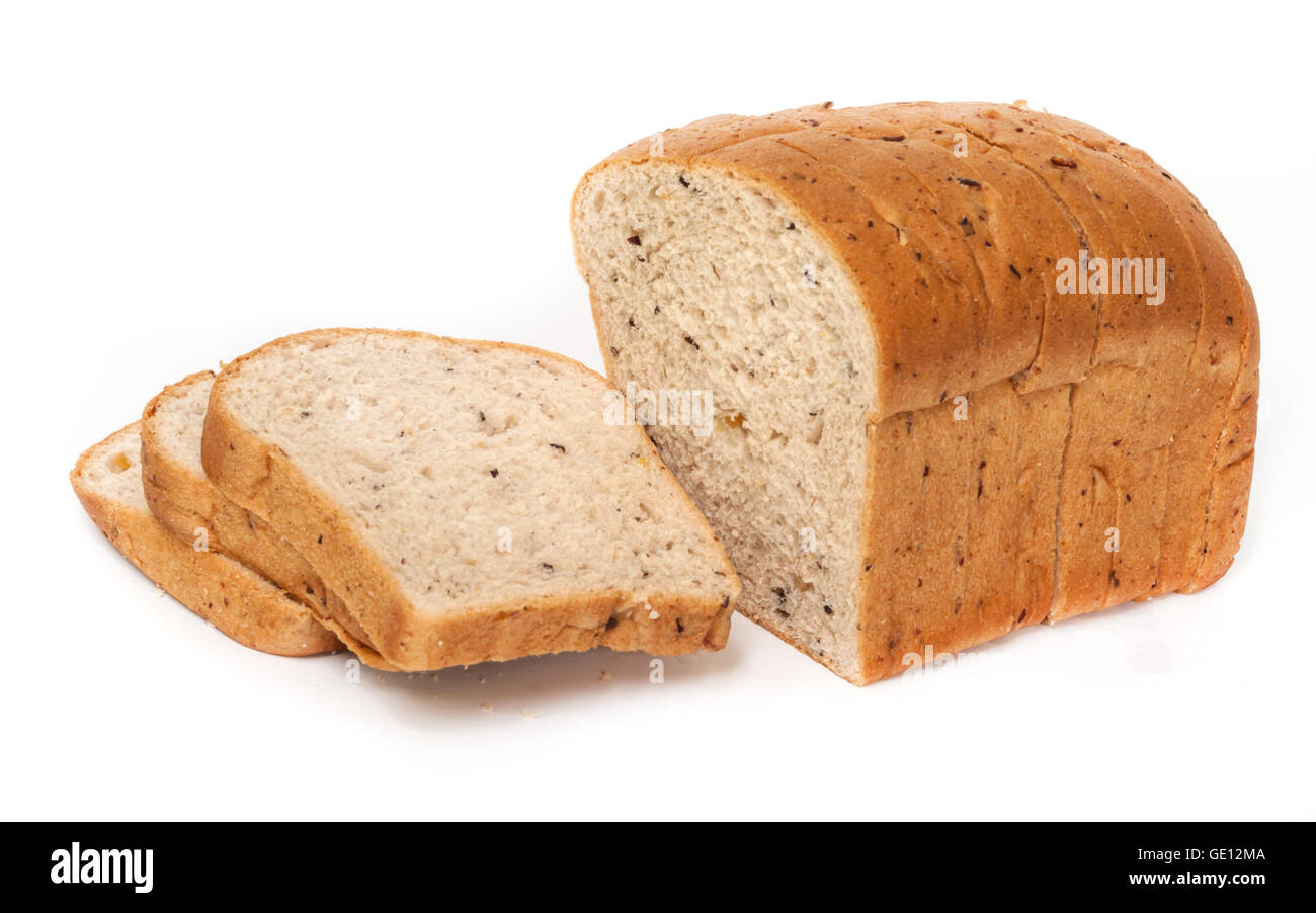 Homemade slided bread isolated on white background Stock Photo - Alamy