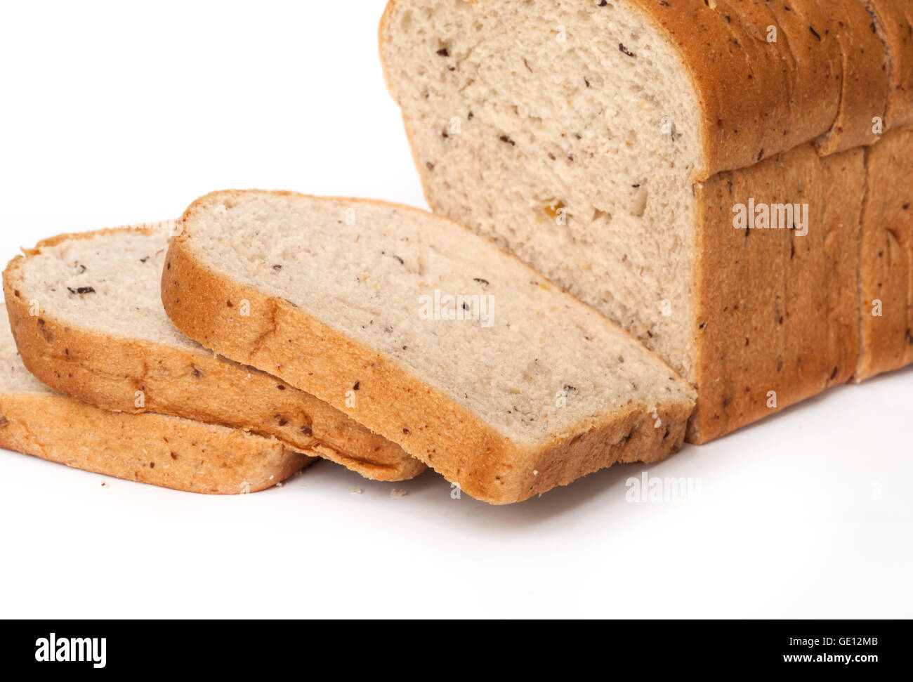 Homemade slided bread isolated on white background Stock Photo - Alamy