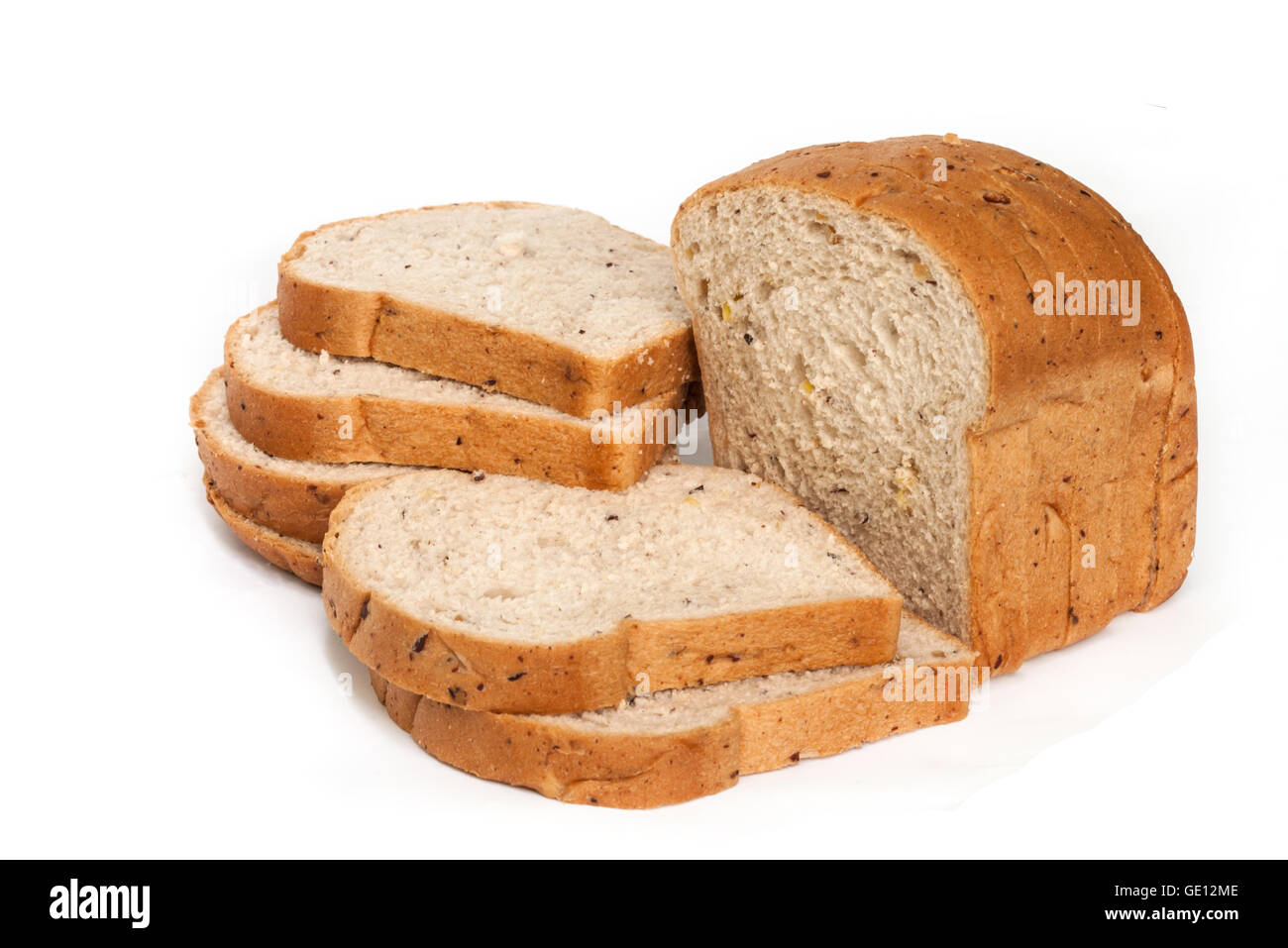Homemade slided bread isolated on white background Stock Photo - Alamy