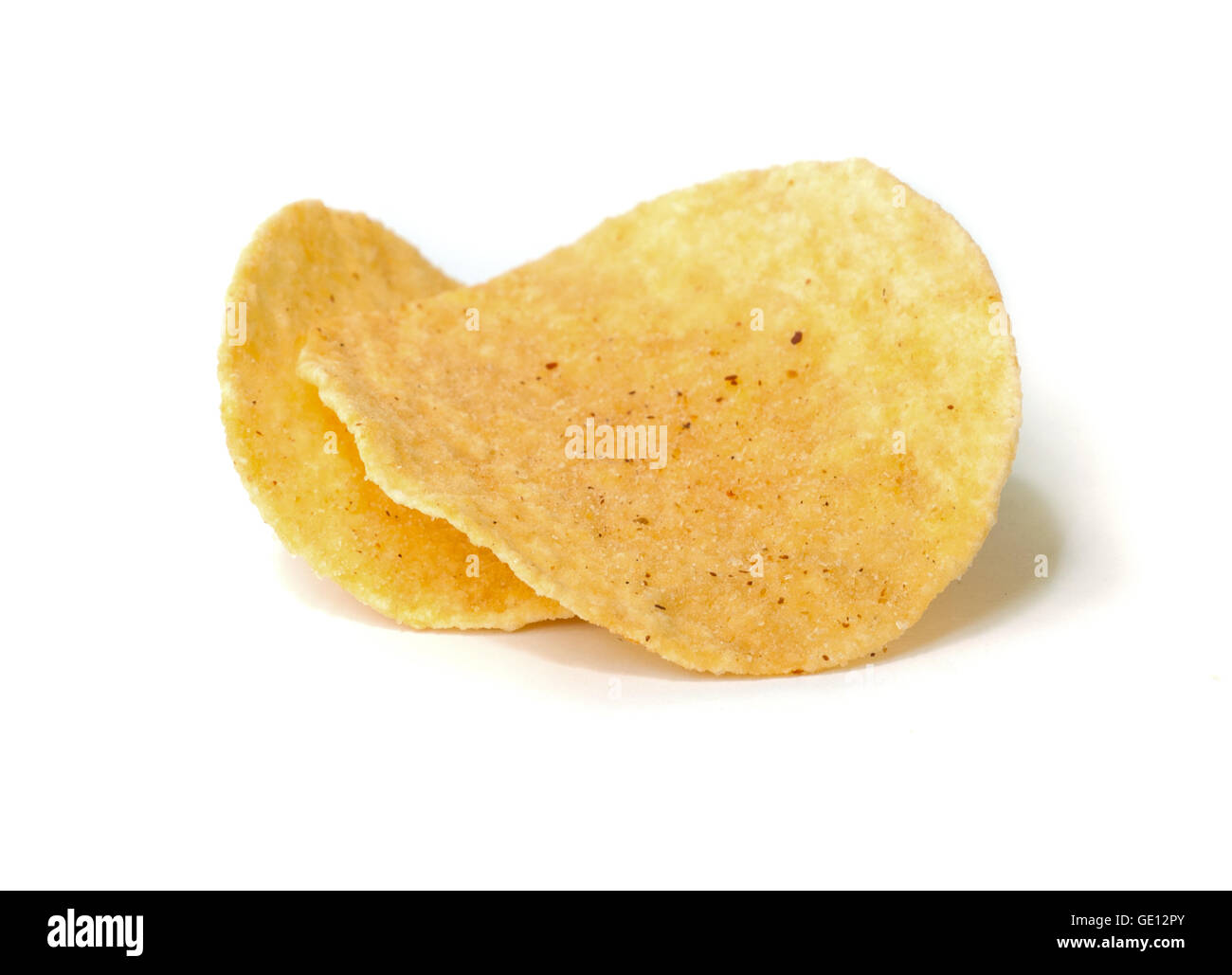 crunchy potato chips on white background Stock Photo - Alamy